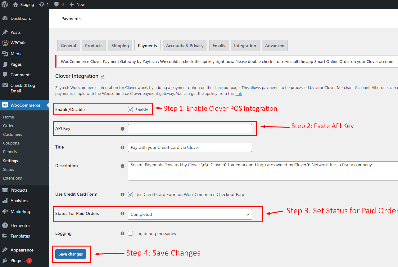 WooCommerce Clover POS Integration