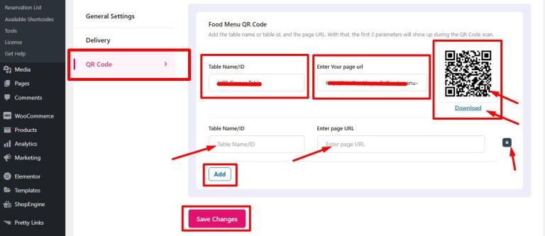 Food Ordering with QR code(Pro)
