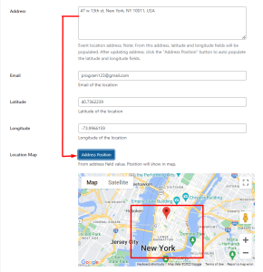 Event location – Documentation for Plugins