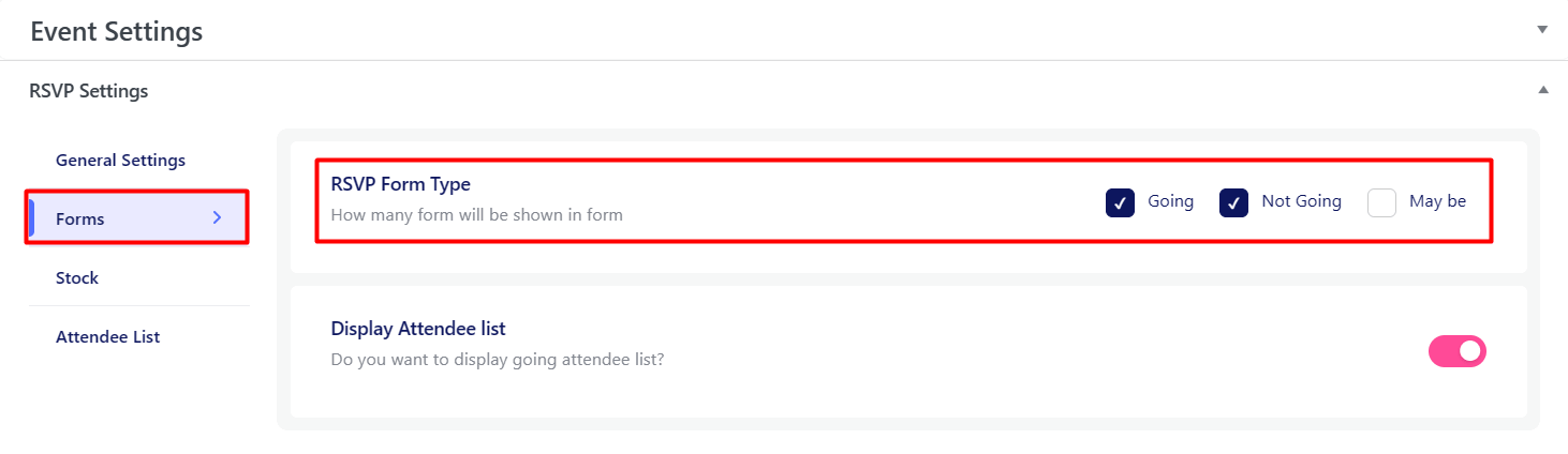 Single Event Settings – Documentation for Plugins