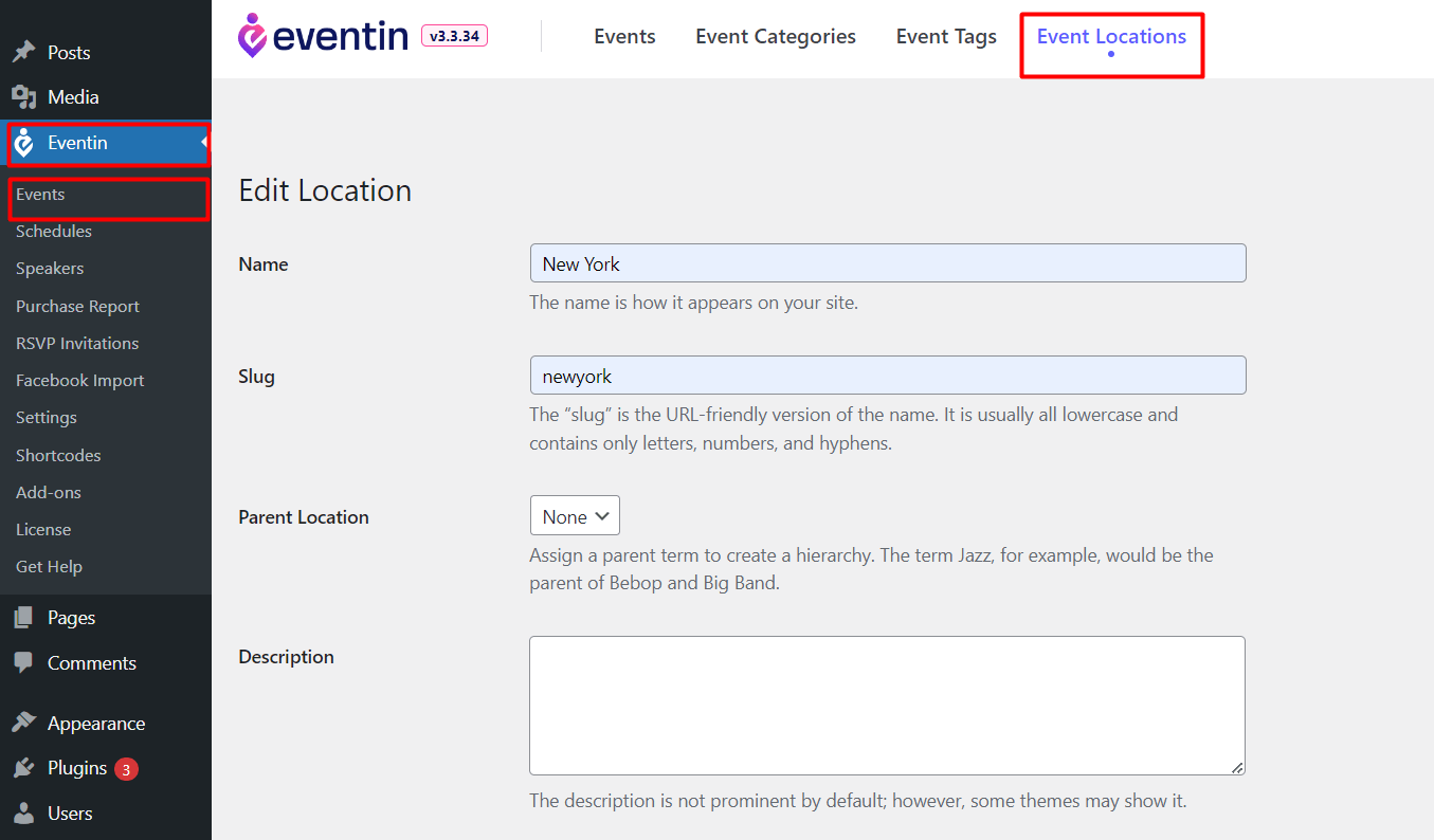 Event location – Documentation for Plugins