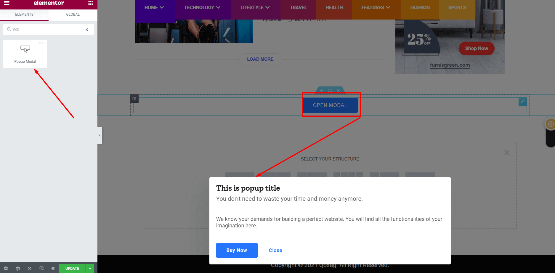 Popup Modal Settings – Documentation for Themes