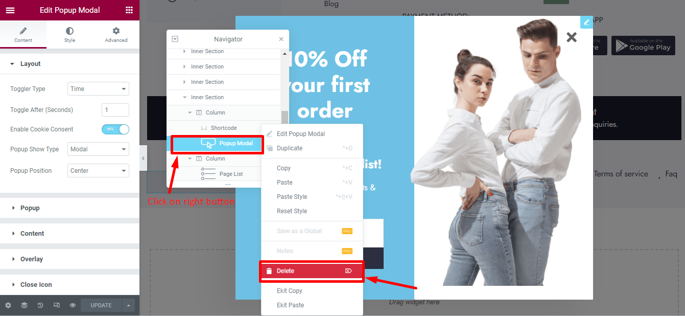 Remove Popup Modal – Documentation for Themes
